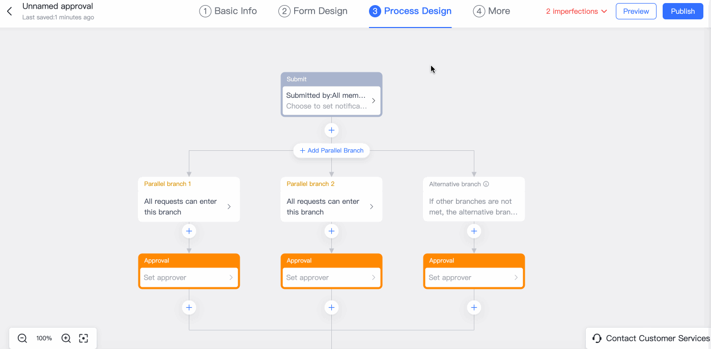 Admin | Set up parallel branches