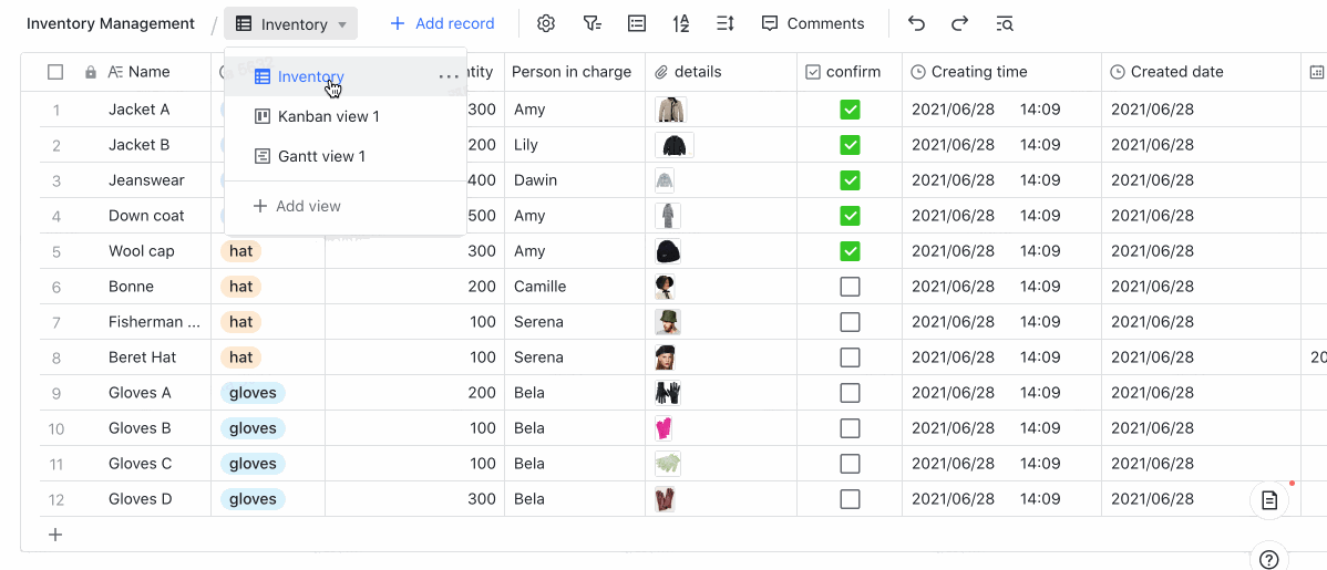 Use advanced fields in Base