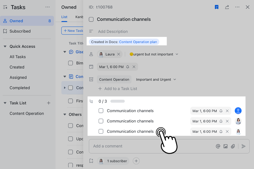 Sync Docs tasks to Tasks