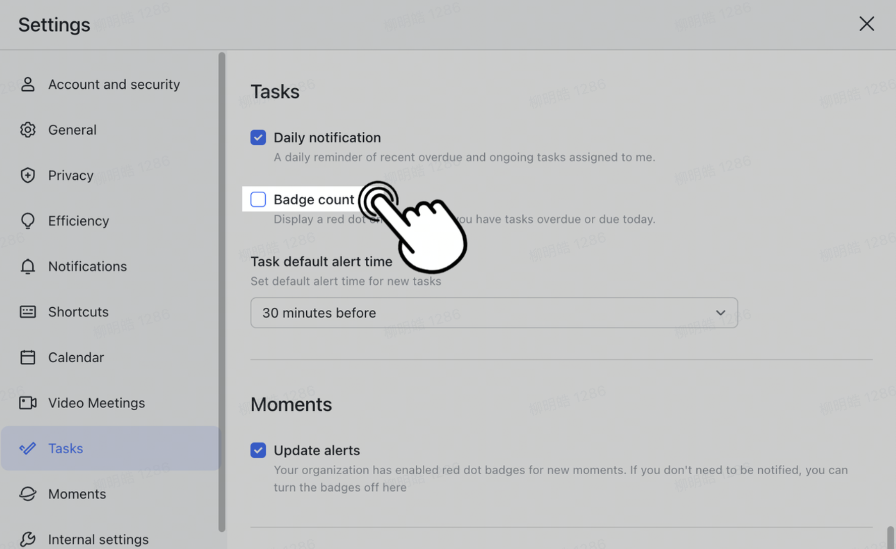 Use Badge count in Tasks