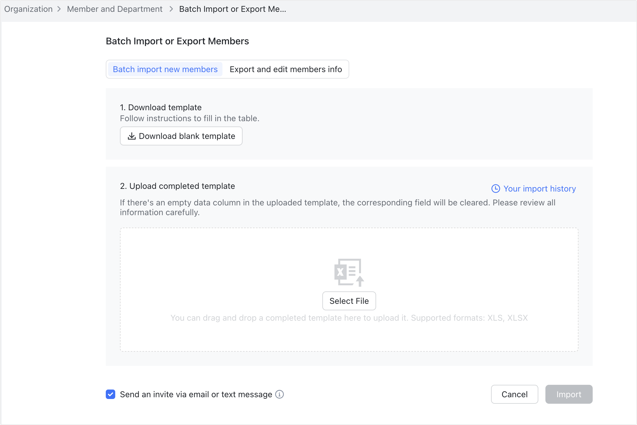 Admin | Invite or add members to your organization