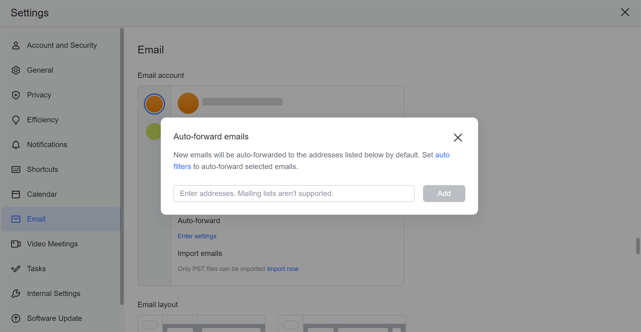 Set up email auto-forwarding