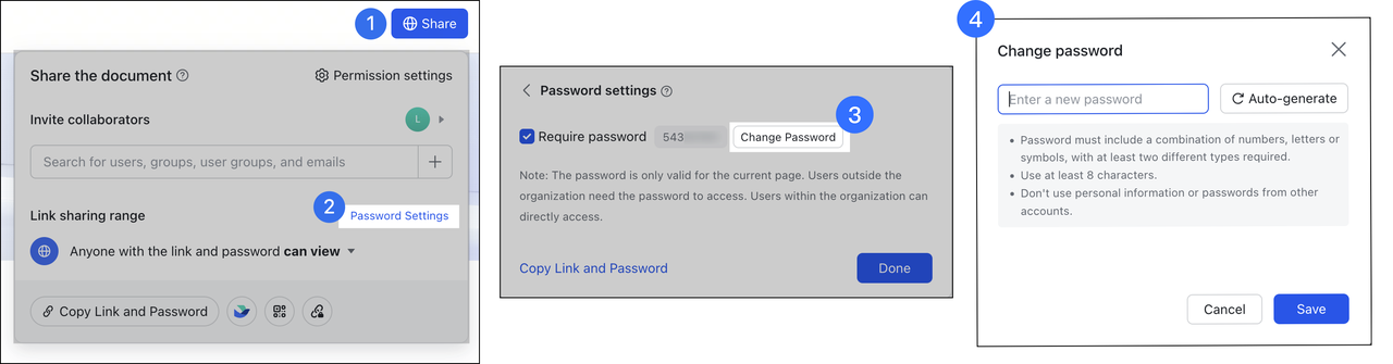 Password protect documents and folders for sharing