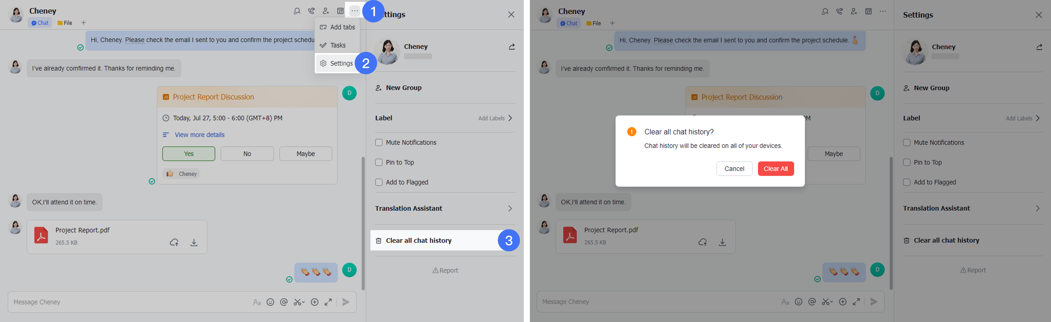 Clear chat history