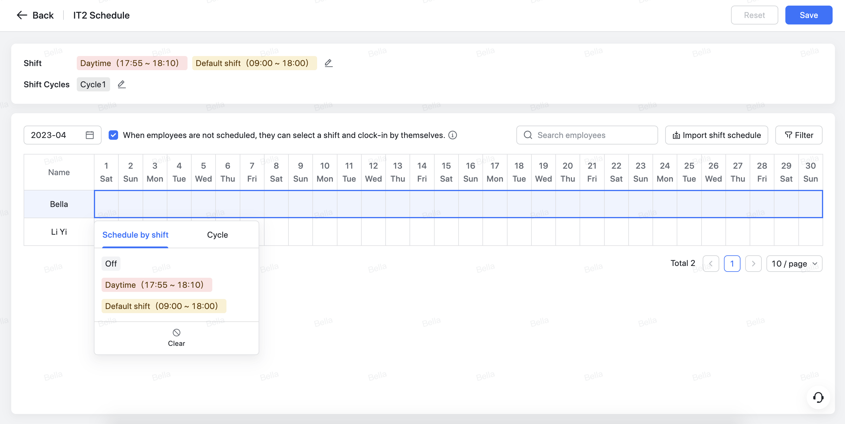 Admin | Use scheduling attendance