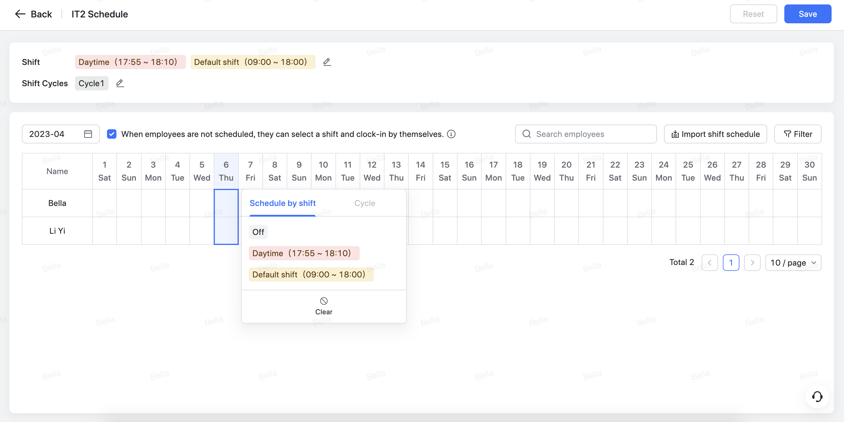 Admin | Use scheduling attendance