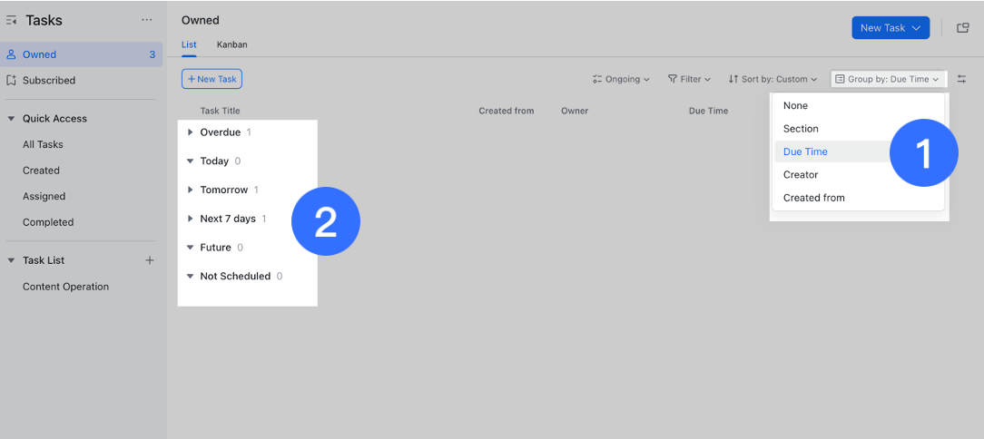 Use the multifunction toolbar in Tasks
