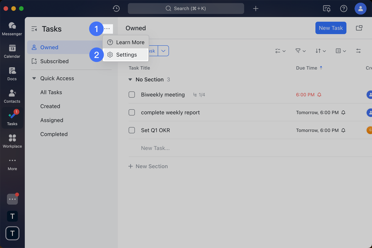 Use Badge count in Tasks