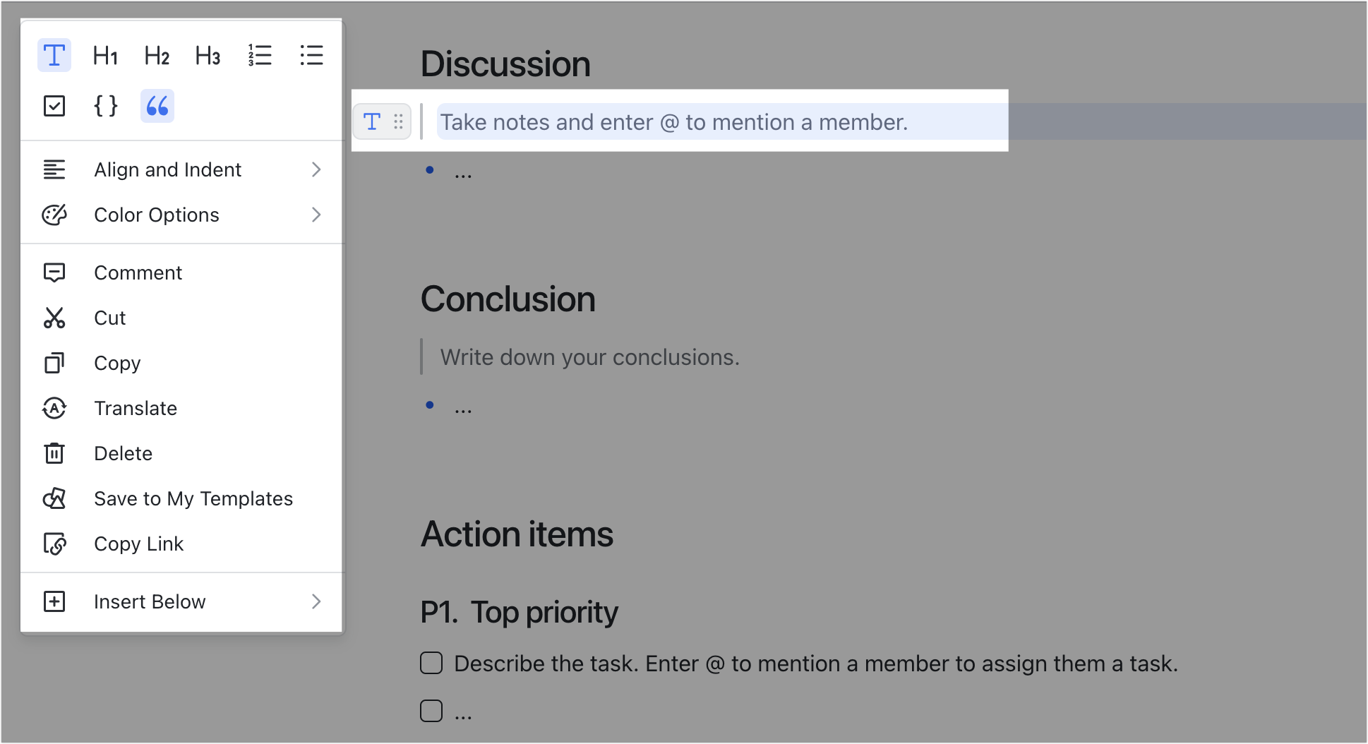 Use toolbars in Docs