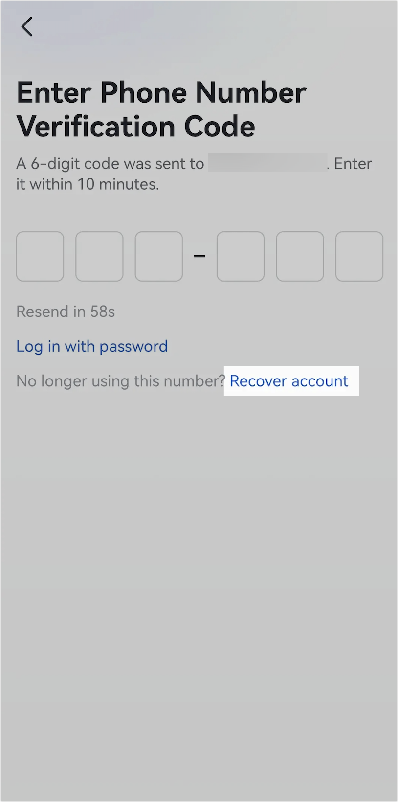 Recover an account