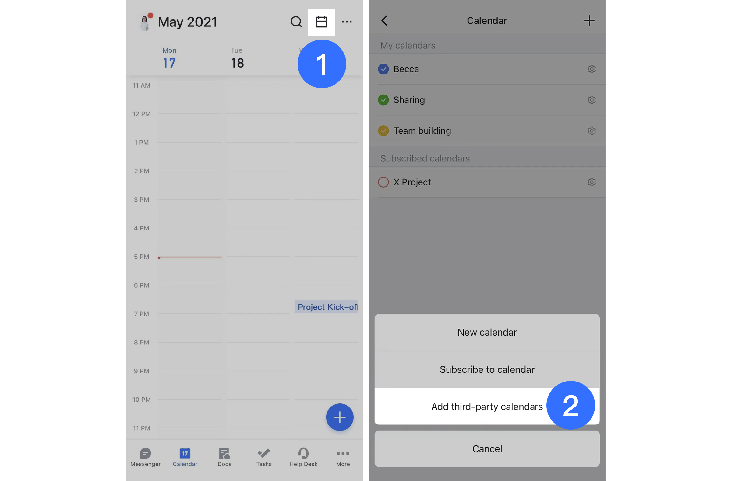 Perform a one-way sync from Google Calendar to Feishu Calendar