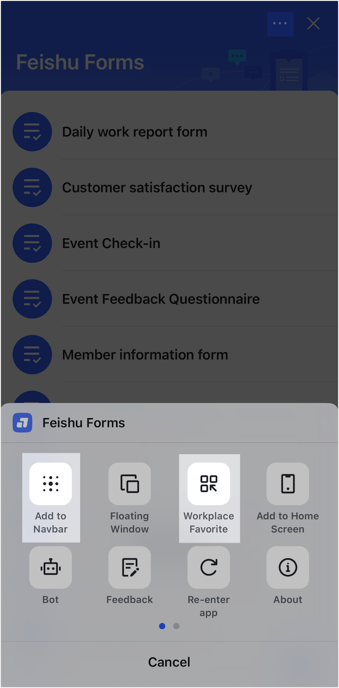 Use Feishu Forms on mobile
