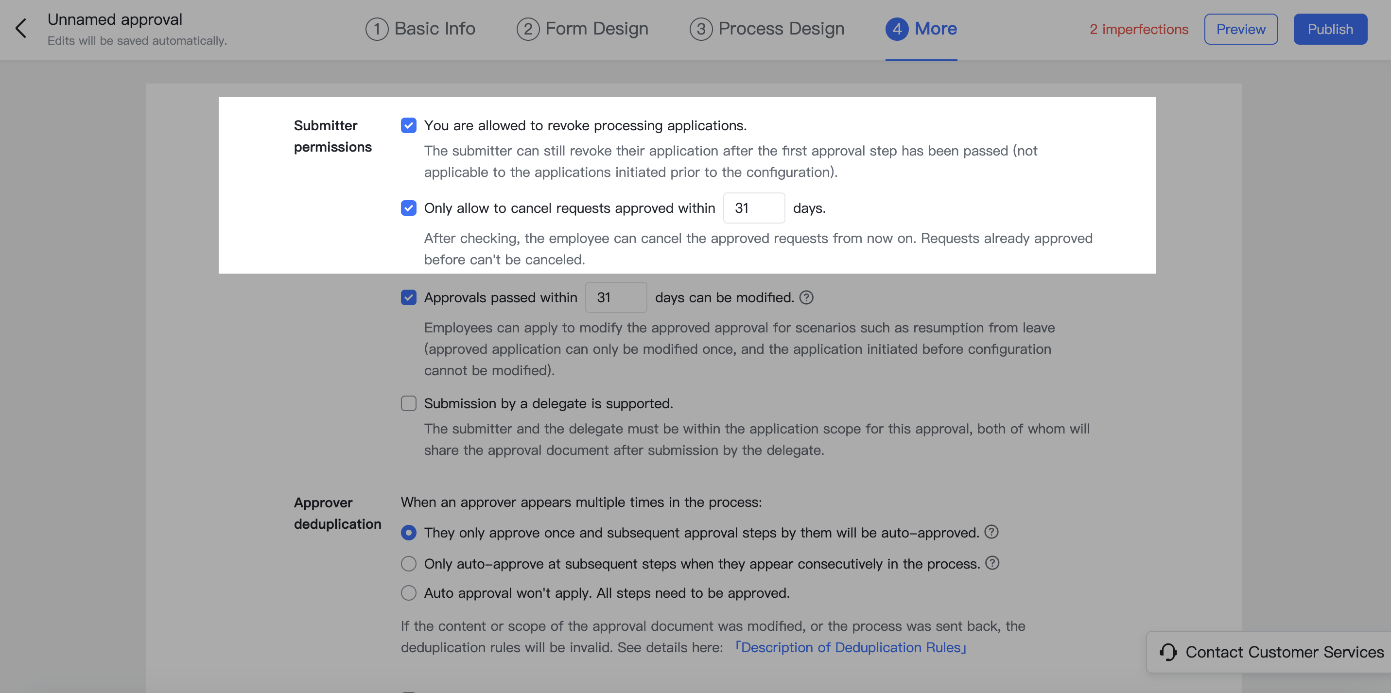 Admin | Set revoke rules for Approval