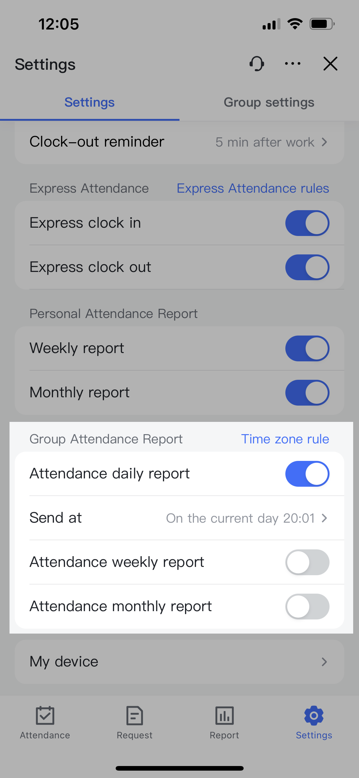 Admin | Use attendance reminders