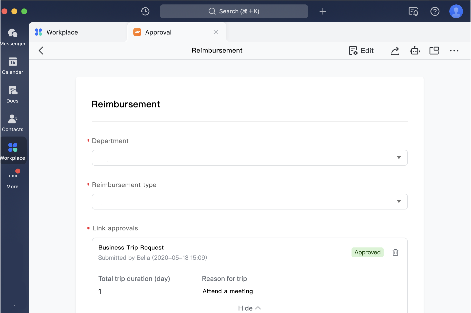 Admin | Use the link approval widget