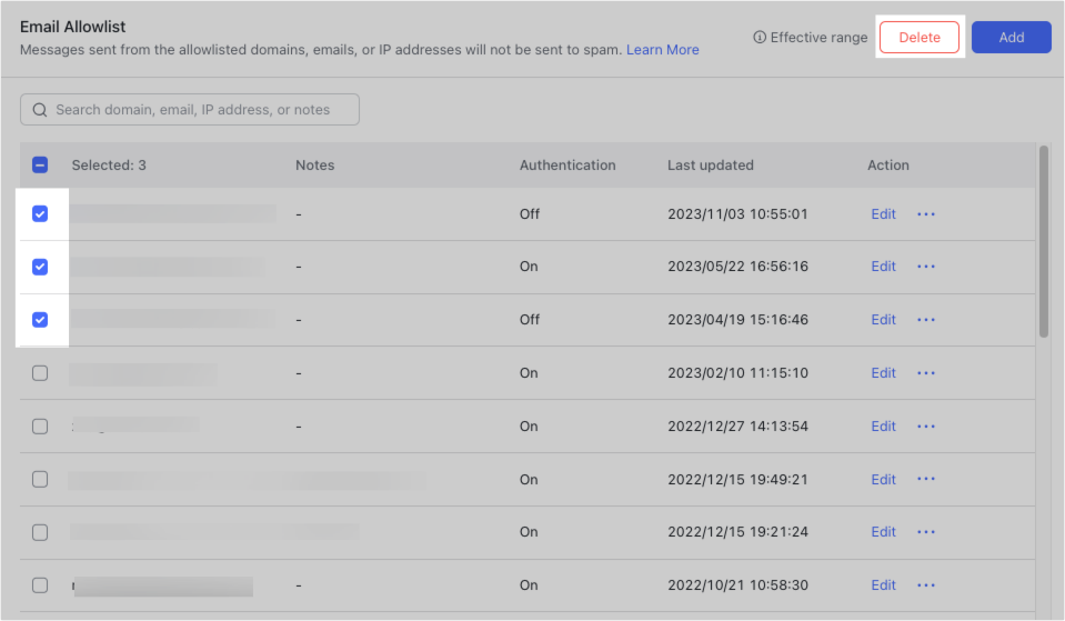 Admin | Create an email allowlist
