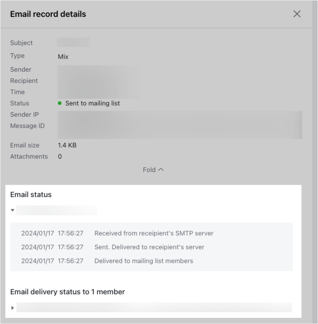 Admin | View email sending and receiving history