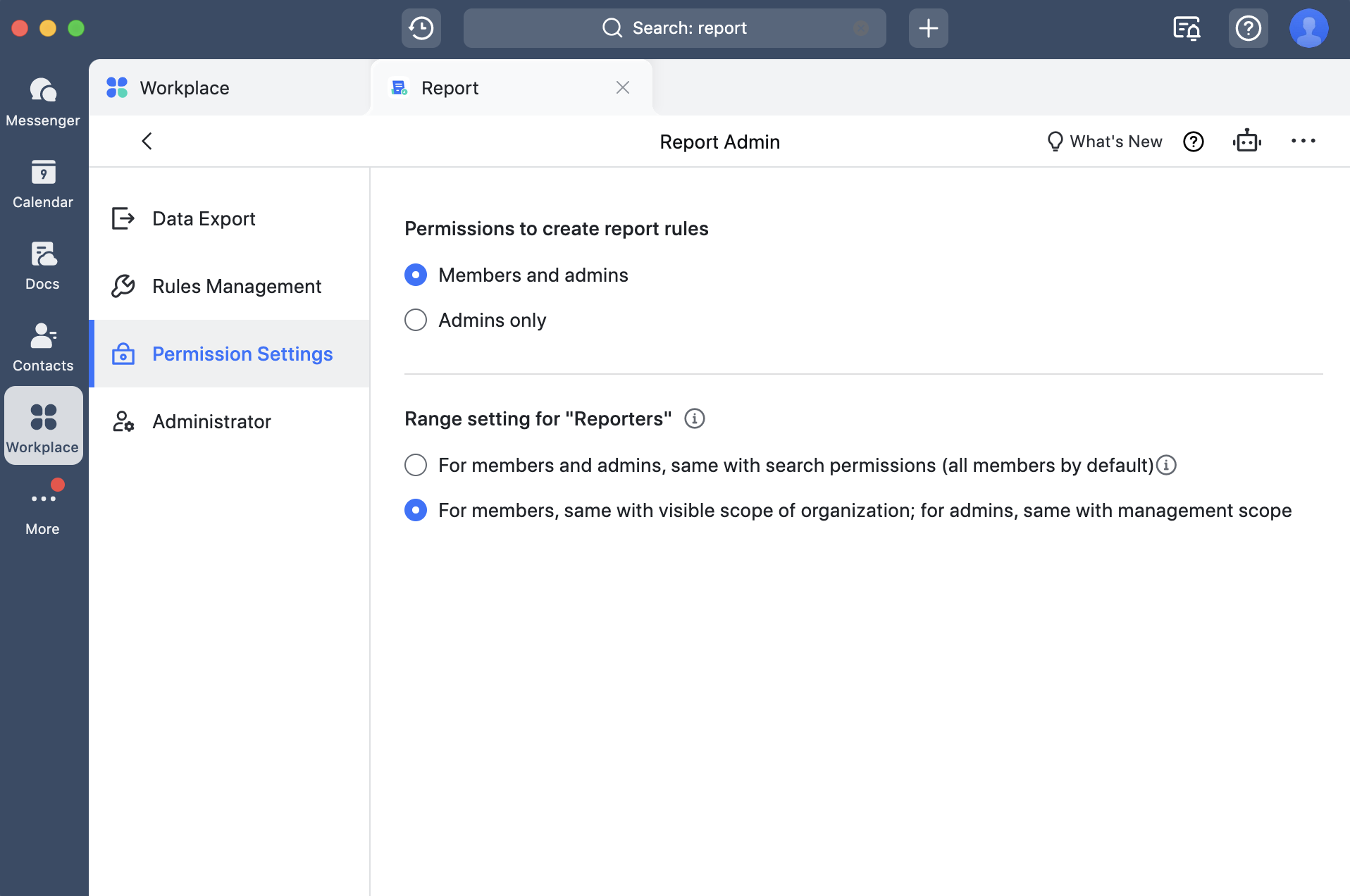 Use Report Admin in Report