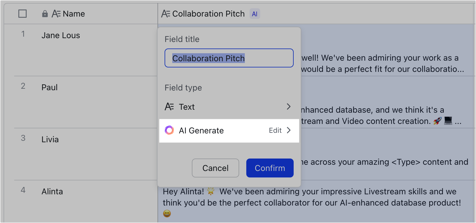 Use AI autofill in Base