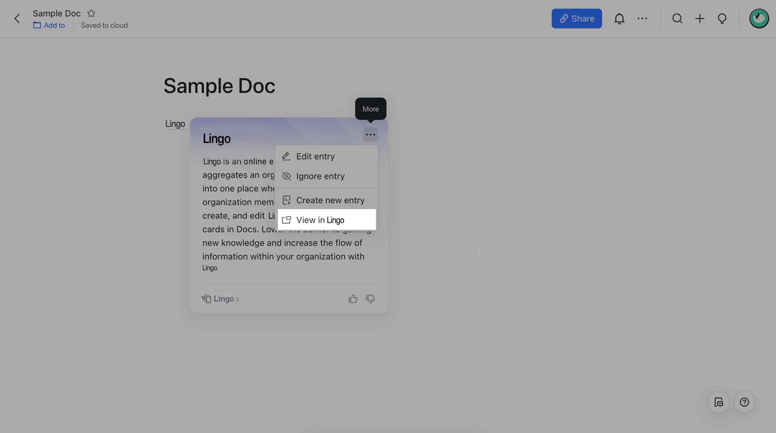 Use Lingo in Docs