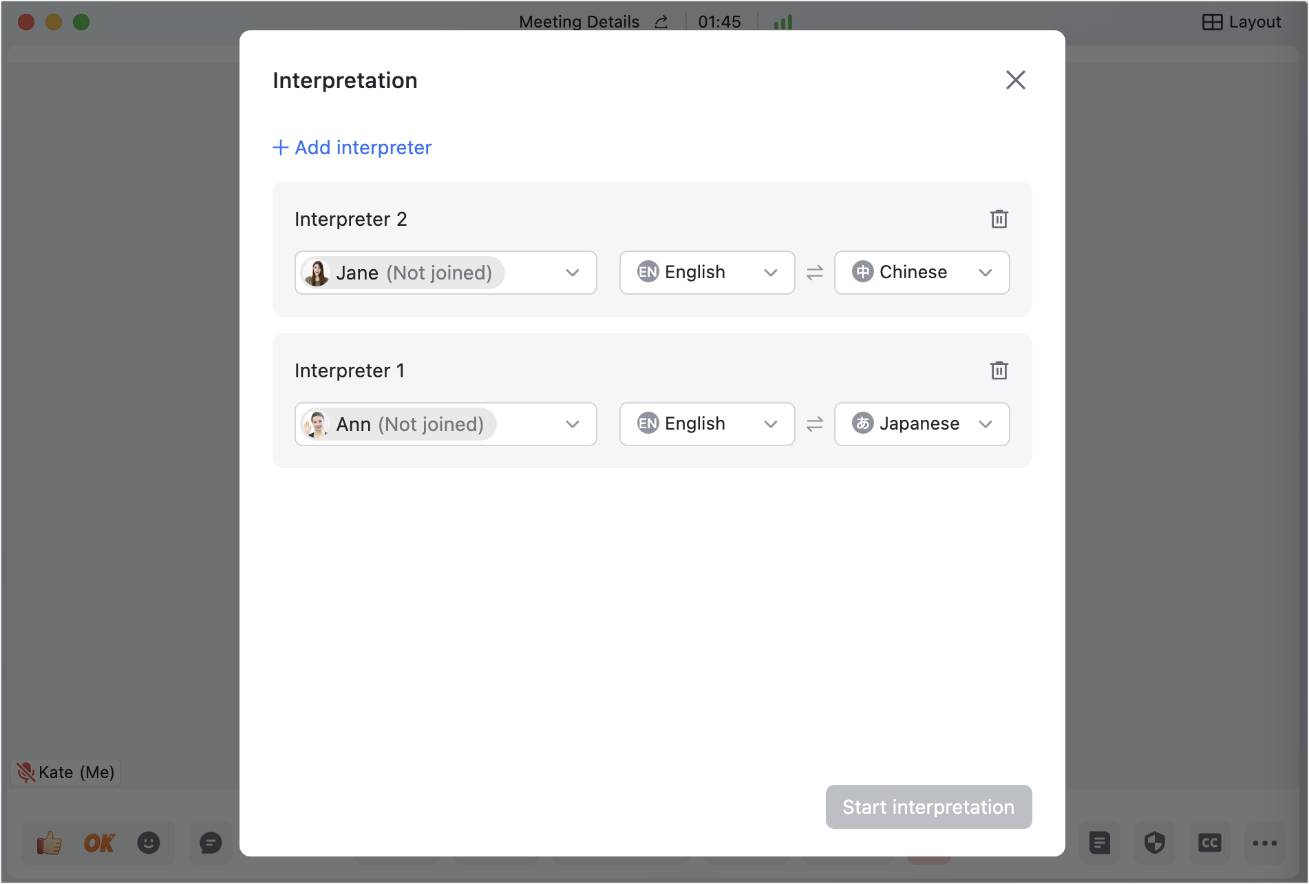 Use language interpretation
