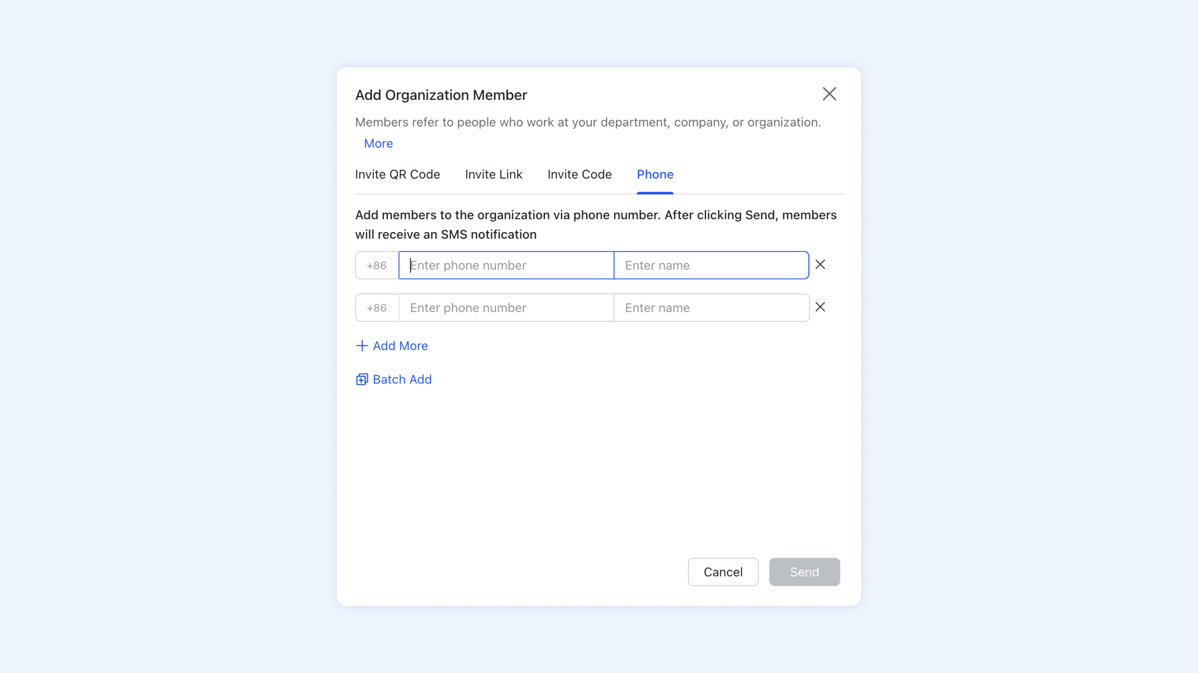 Step 3: Invite members to join the organization