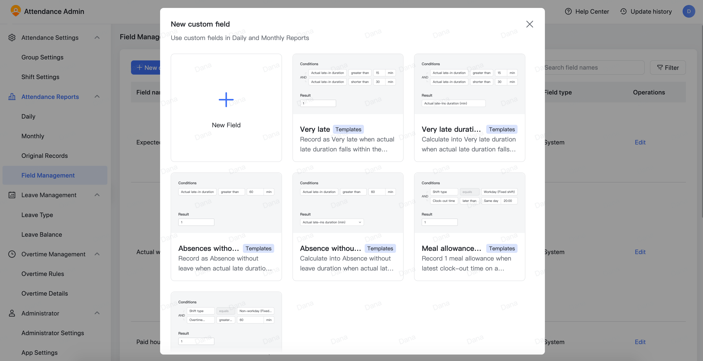 Admin | Create custom fields