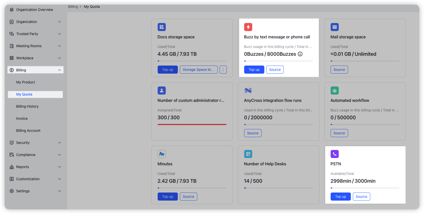 Admin | Purchase a storage upgrade plan