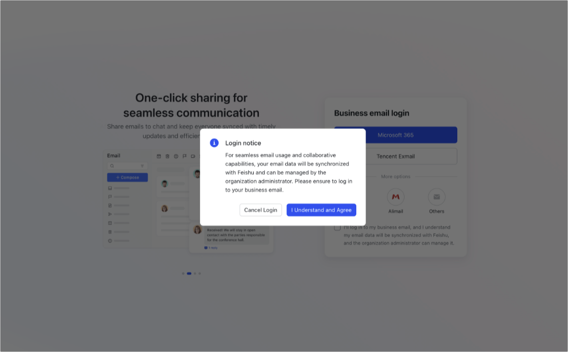 Use a third-party business email account in Feishu Mail
